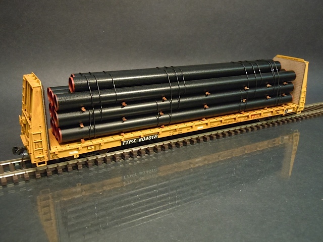 HO Scale 11 stack coated steel line pipe black - ProtoloadsProtoloads