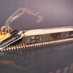 HO scale steel ramp for excavator to access top of gondolas for ...
