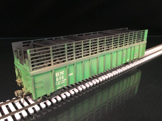 Exactrail HO scale gondola with expanded side racks -Protoloads