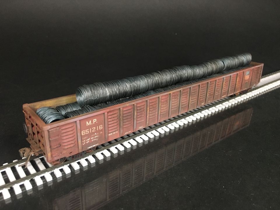 Exact Rail HO scale gondola with coils of wire -Protoloads
