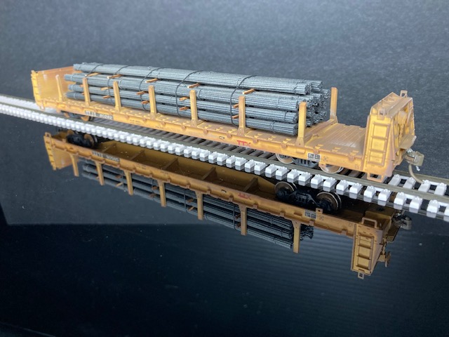 Atlas HO Scale 68’ Bulkhead Flatcar with New Rebar -Protoloads